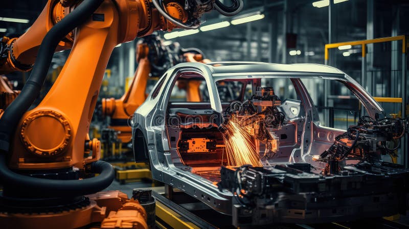 Manufacturing Assembly Car Production Stock Illustration - Illustration ...