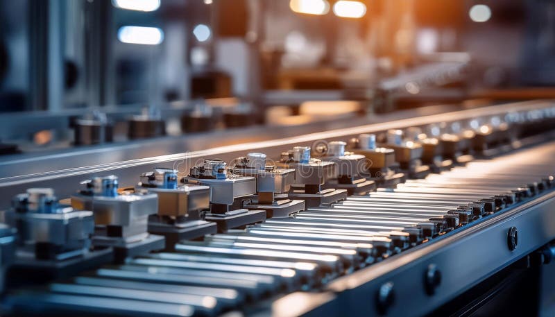 Manufacturing Assembly Line in Operation, Representing Industrial ...