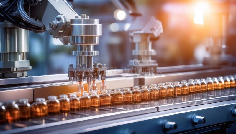 Manufacturing Assembly Line in Operation, Representing Industrial ...