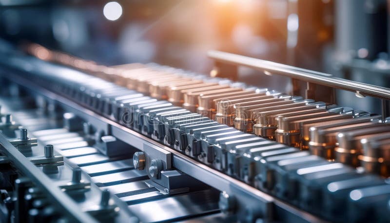 Manufacturing Assembly Line in Operation, Representing Industrial ...