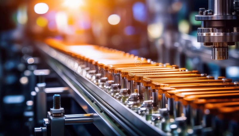 Manufacturing Assembly Line in Operation, Representing Industrial ...