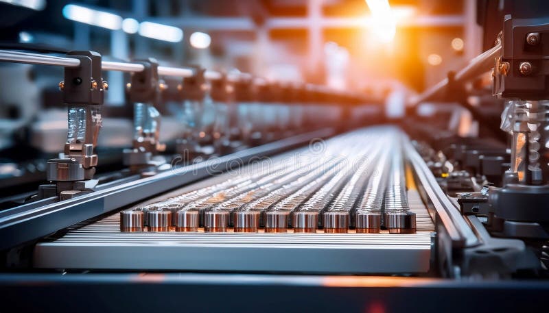 Manufacturing Assembly Line in Operation, Representing Industrial ...