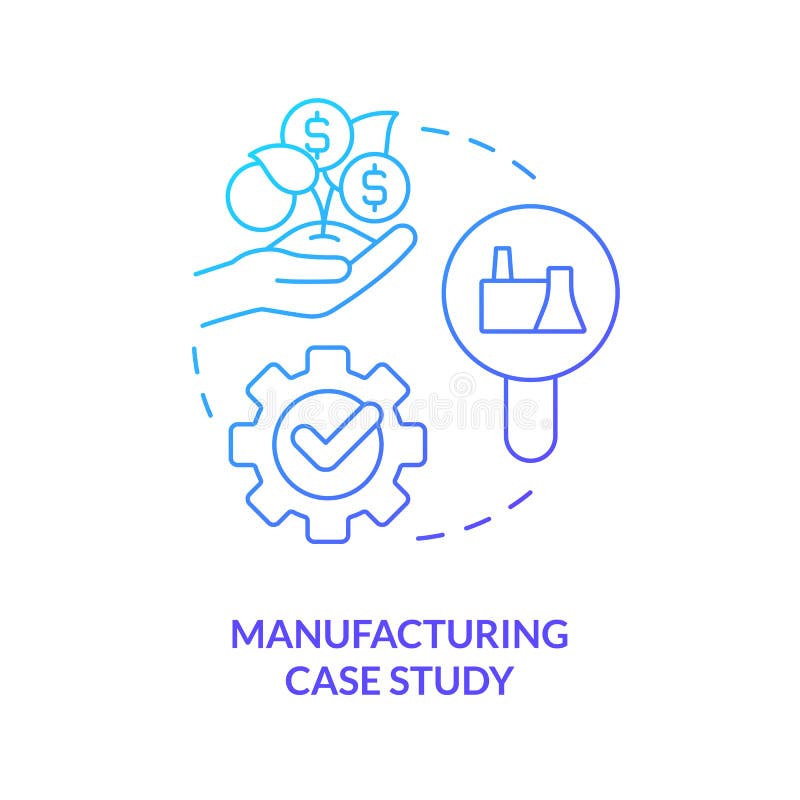 Manufacturing Case Study Blue Gradient Concept Icon Stock Vector ...