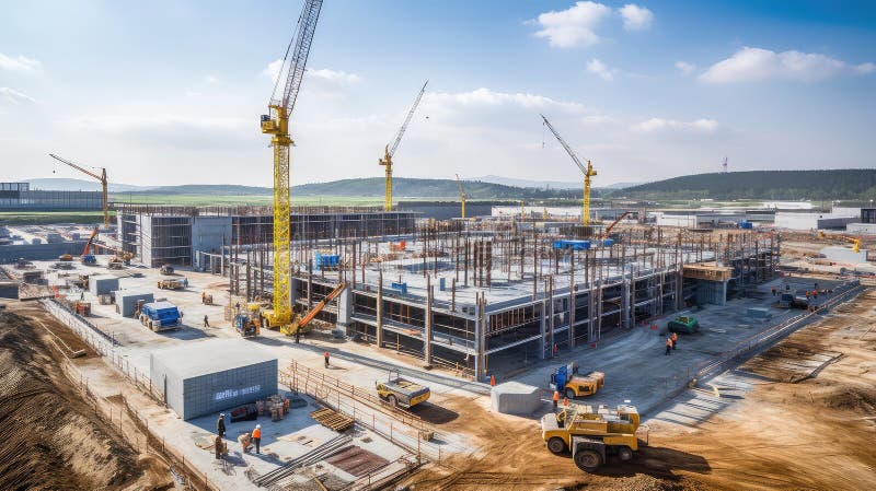 Manufacturing Construction Factory Building Stock Illustration ...