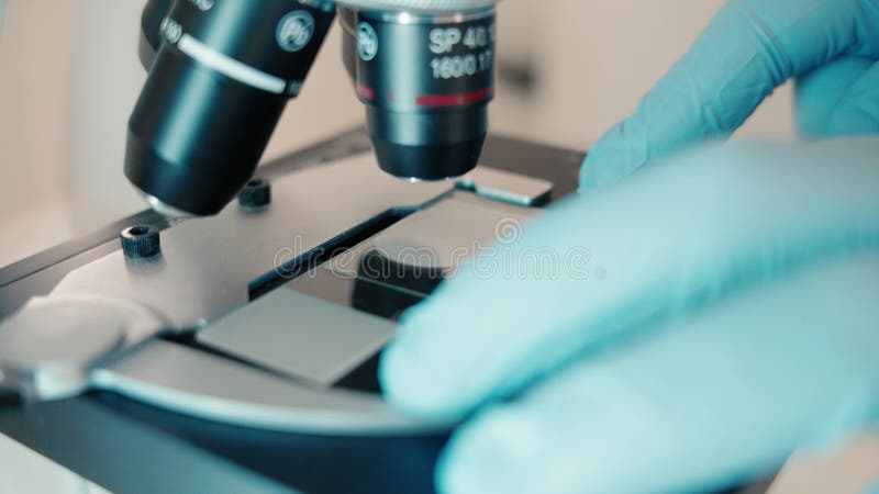 Observation of a White Product Under the Microscope Stock Video - Video ...