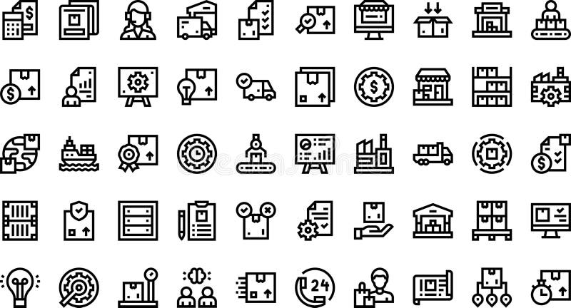 Manufacturing and Distribution Icons High-Quality Vector Icons ...