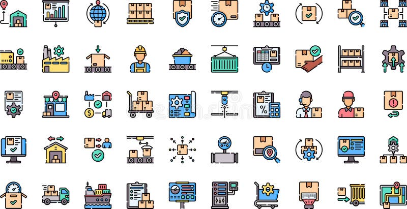 Manufacturing and Distribution Icons High-Quality Vector Icons Collection with Editable Stroke ...