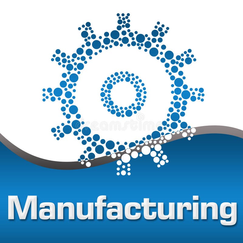 Manufacturing Dotted Gear Blue Square Stock Illustration - Illustration ...