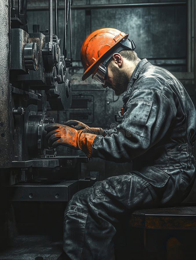 Engineer Using Advanced Machinery To Inspect Production Components in a ...