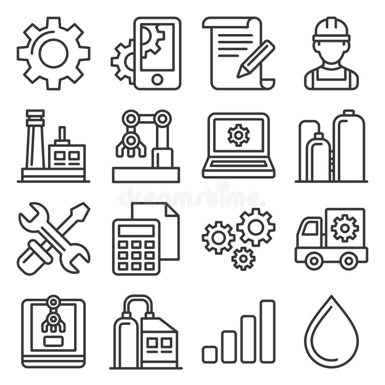 Manufacturing Pictogram Stock Illustrations – 12,547 Manufacturing ...