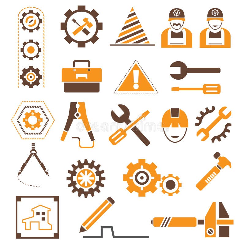 Manufacturing, Engineering Icons Stock Illustration - Illustration of ...