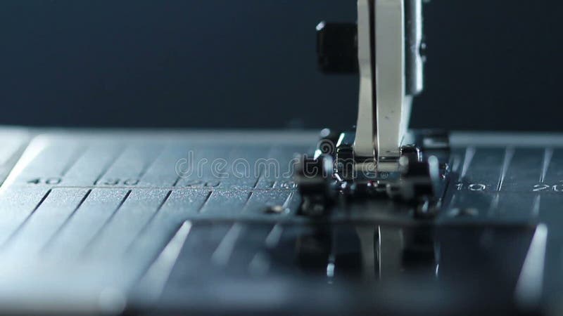 Manufacturing Equipment at Textile Factory. Sewing Needle in Slow ...