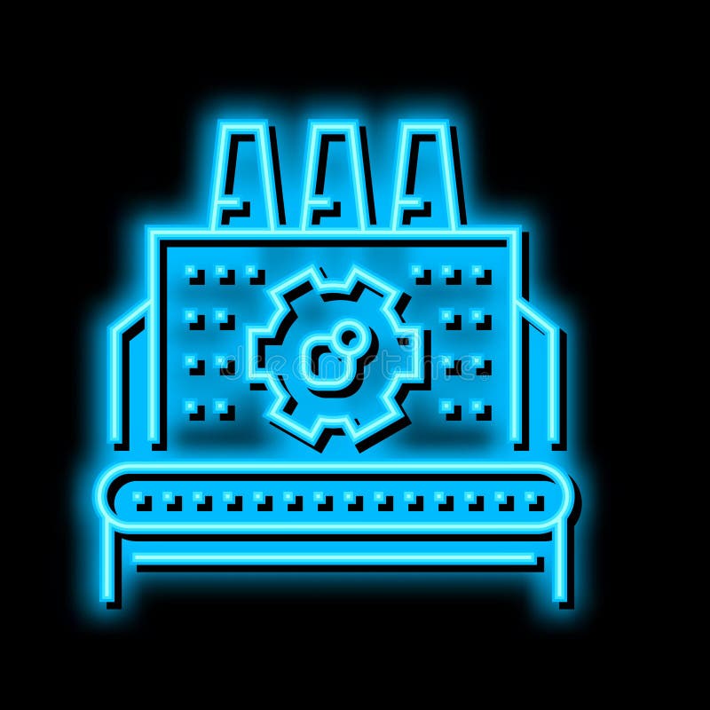 Manufacturing Erp Processing Neon Glow Icon Illustration Stock ...