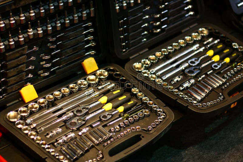 Manufacturing Hand Tools Organised Storage Box Stock Image - Image of ...