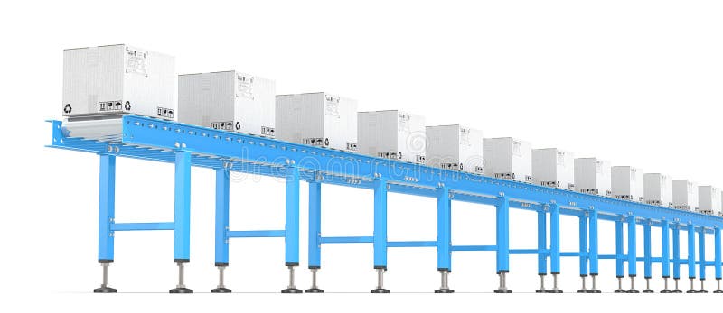 Conveyor Belt, Front View stock illustration. Illustration of ...