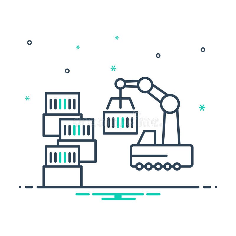 Black Mix Icon for Manufacturing, Industrial and Factory Stock Vector ...