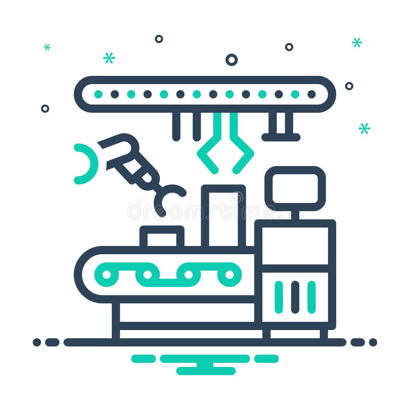 Mix Icon for Manufacturing, Production and Factory Stock Vector ...