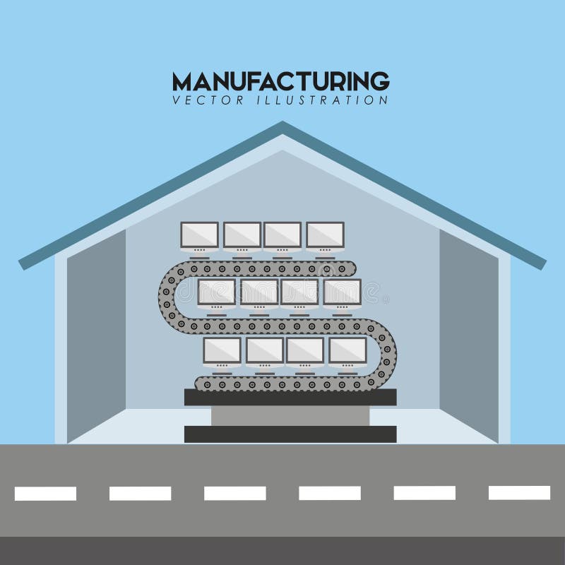 Manufacturing Industry Design Stock Illustration - Illustration of ...