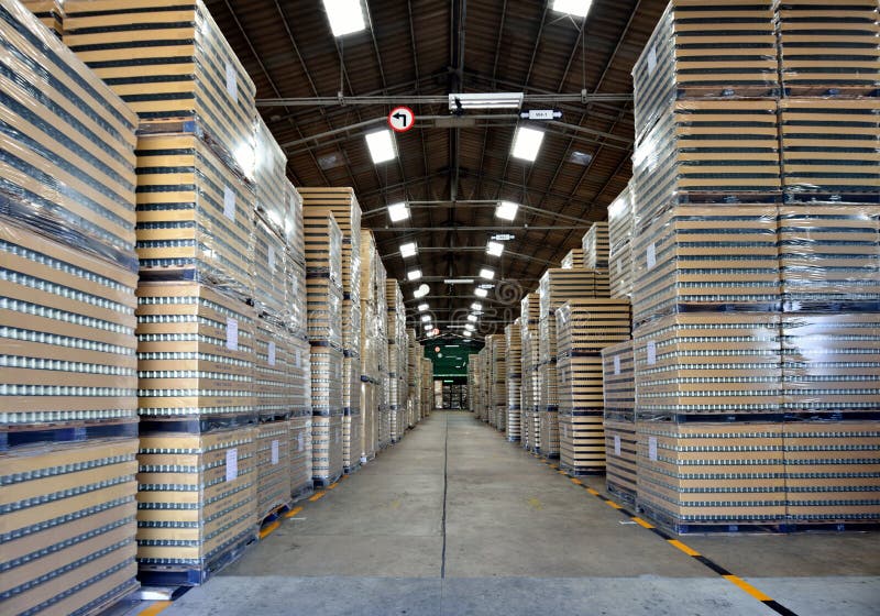 Manufacturing Inventory Warehouse Stock Image - Image of export, bottle ...
