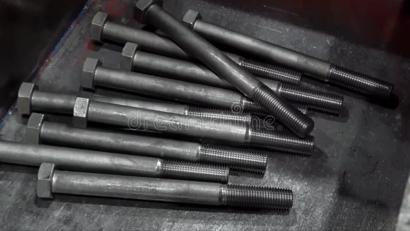 Manufacturing Large-sized Bolts and Nuts Stock Footage - Video of ...