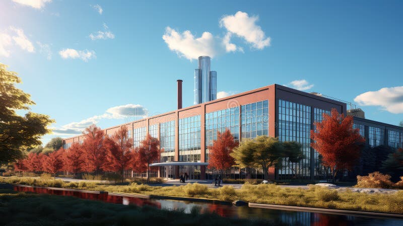 Manufacturing Light Factory Building Stock Illustration - Illustration ...