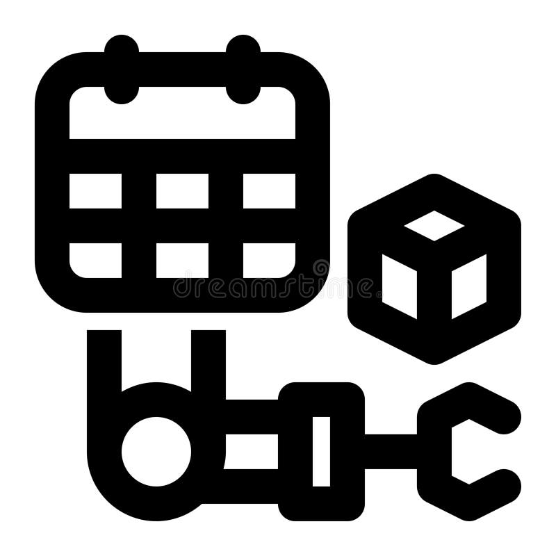 Manufacturing Schedule, Calendar Outline Icon Stock Photo ...