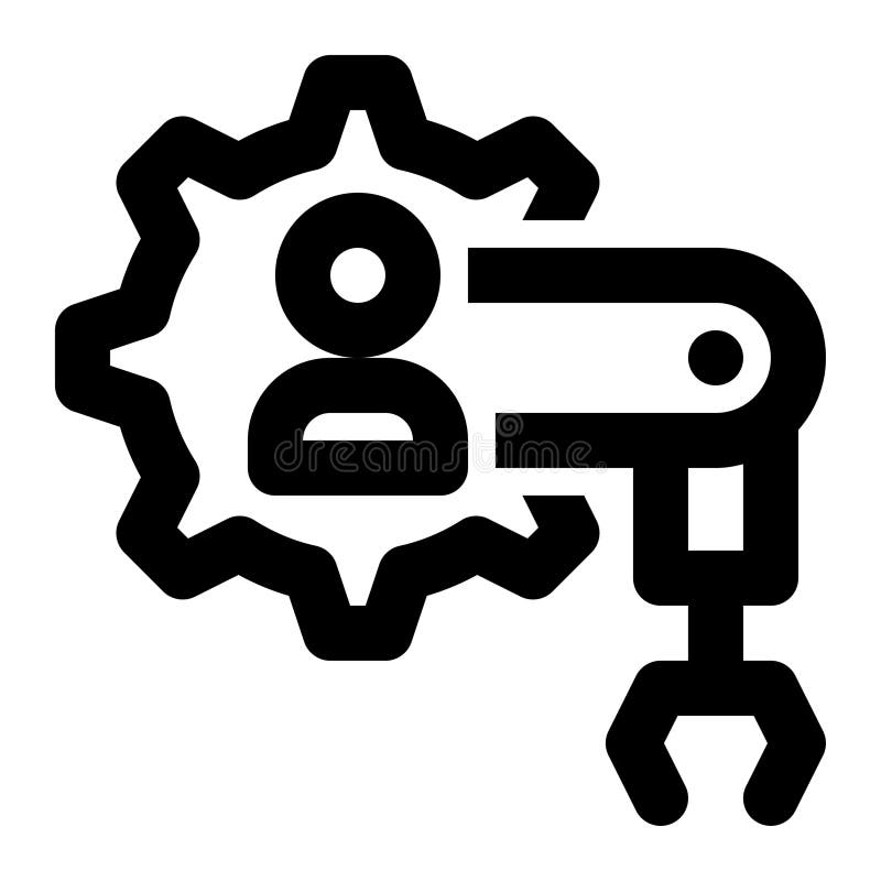 Operator, Technician, Engineer Outline Icon Stock Photo - Illustration ...