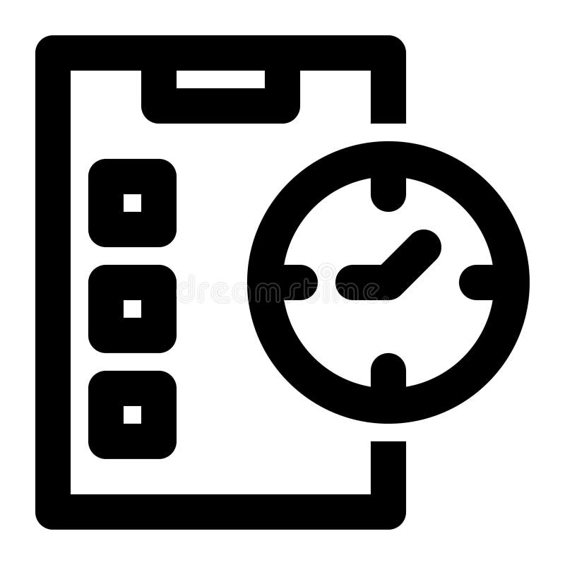 Time Management, Planning, Testing Outline Icon Stock Illustration ...