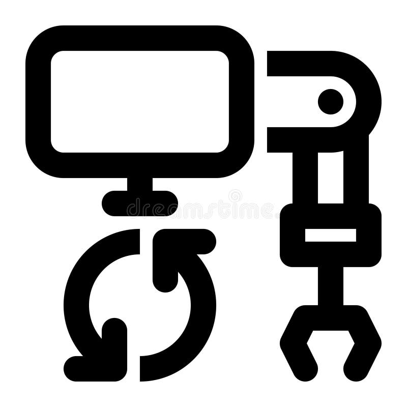 Flexible Manufacturing, Automation Outline Icon Stock Image ...