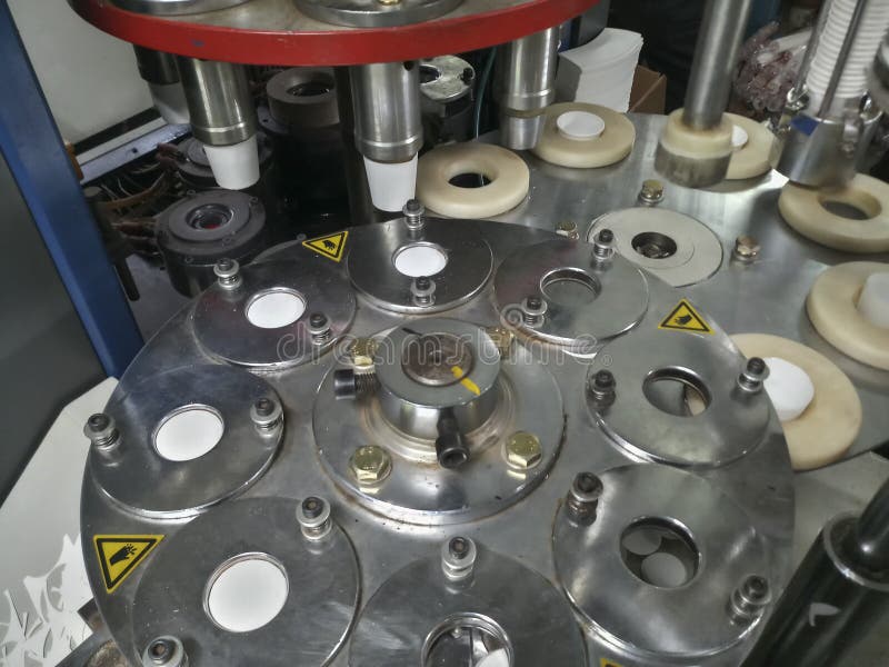 Manufacturing of Paper Cups in Manufacturing Unit Stock Image - Image ...