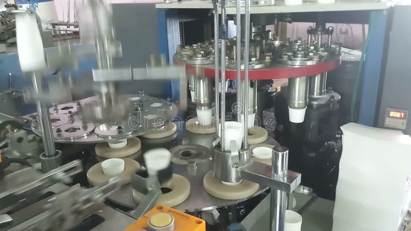 Manufacturing of Paper Cups in Manufacturing Unit Stock Footage - Video ...