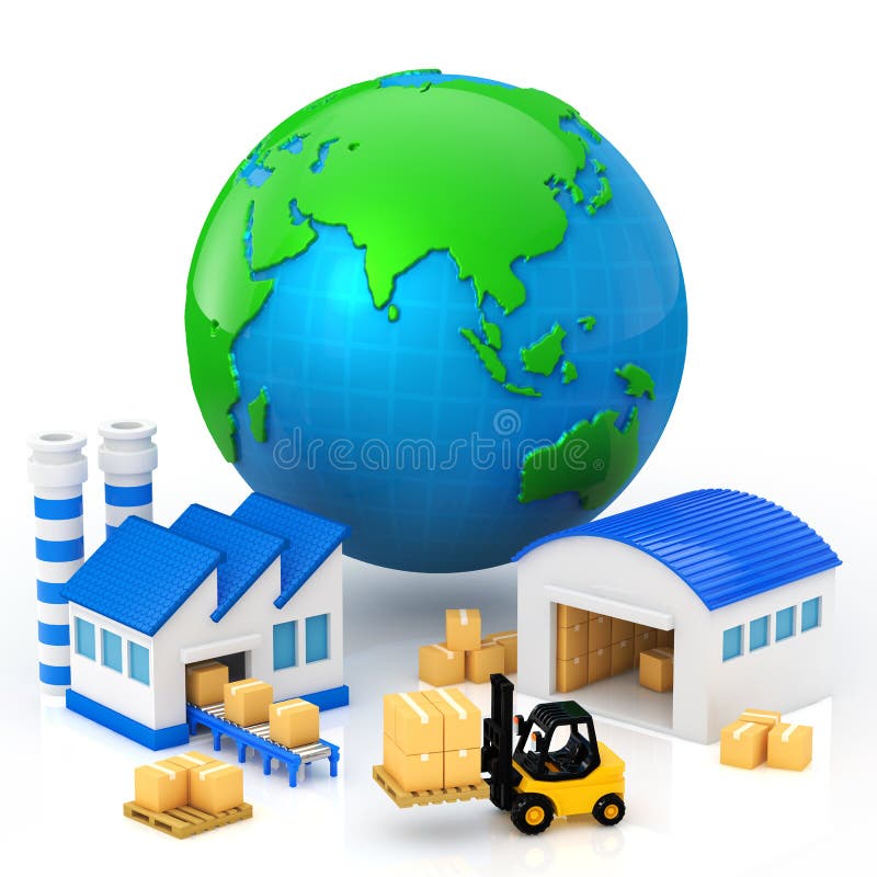 Import And Export And Manufacturing Stock Illustration - Illustration ...