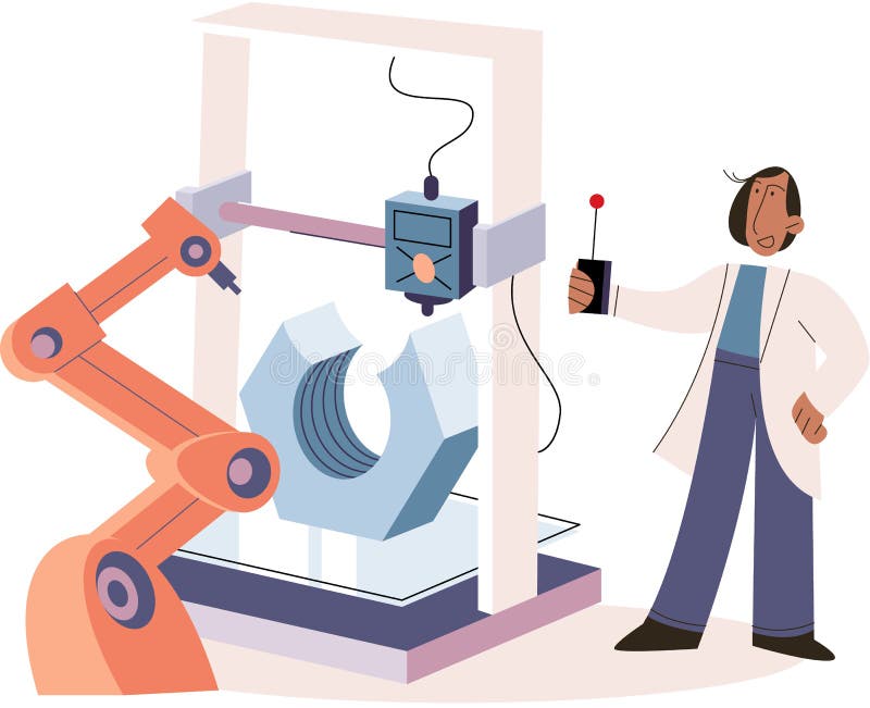 Manufacturing Process at Automated Production Industry. Scientist ...