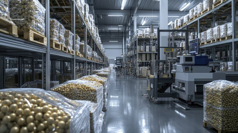 Manufacturing Process of Bulk Products in Warehouse Industrial Setting ...