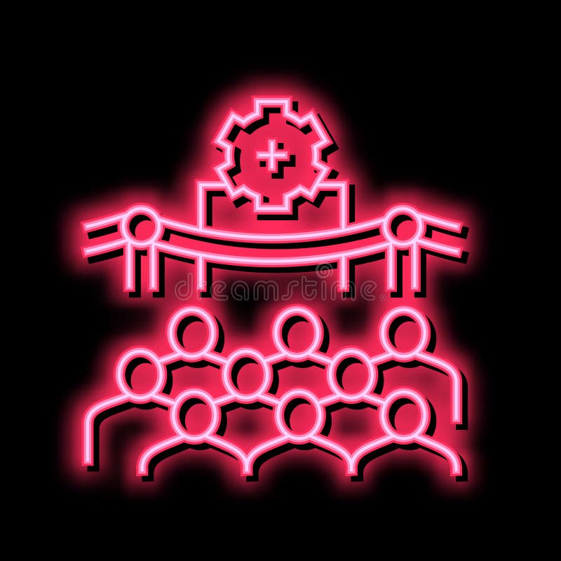 Manufacturing Process Introduction Neon Glow Icon Illustration Stock ...