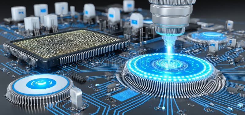 The Manufacturing Process of Semiconductor Computer Chips is Shown in ...