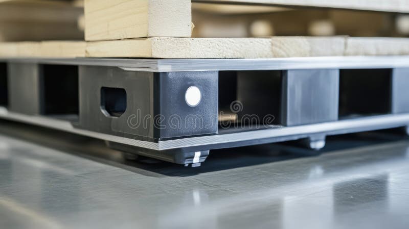 Manufacturing Process Showing Wooden Pallet Resting on Plastic Pallet ...