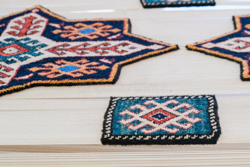 Manufacturing Process, Weaving of a Traditional Wool Oriental Blu ...