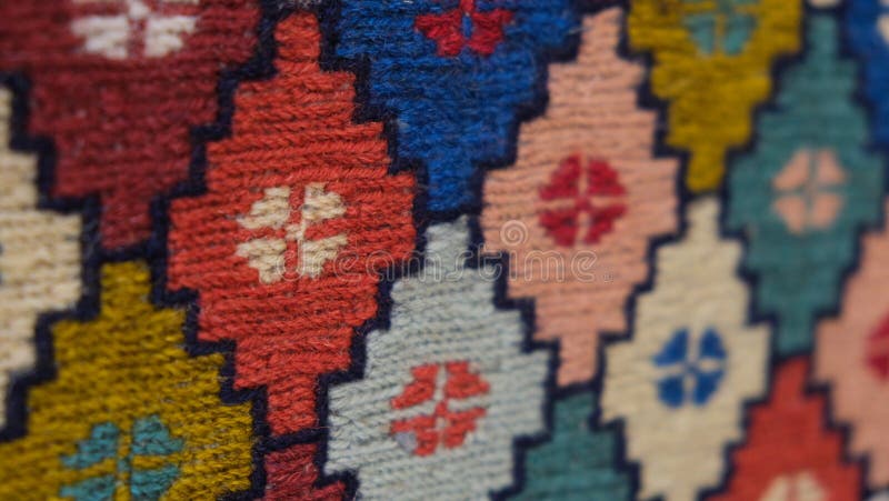 Manufacturing Process, Weaving of a Traditional Wool Oriental Red ...