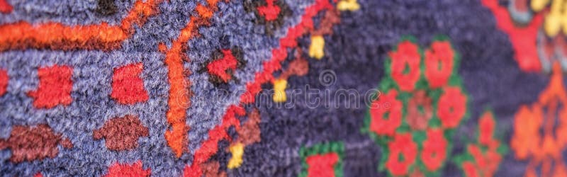 Manufacturing Process, Weaving of a Traditional Wool Oriental Red ...