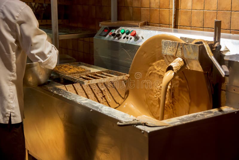 Manufacturing and Production of Chocolate Stock Photo - Image of ...