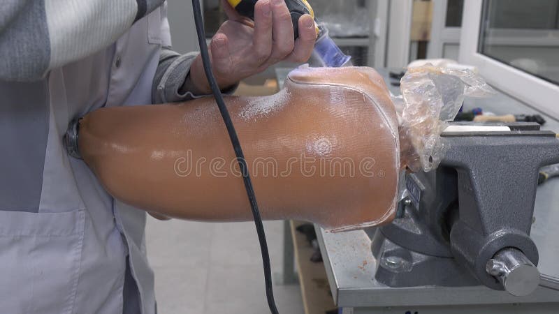 Manufacturing of a Prosthetic Leg. Stock Footage - Video of routine ...