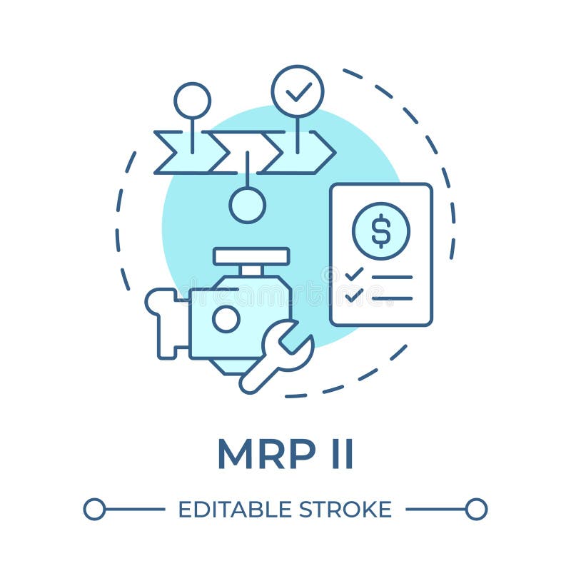 Manufacturing Resource Planning Soft Blue Concept Icon Stock Vector ...