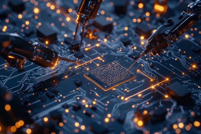 Manufacturing Semiconductors Using Robotic Arms Rendered in 3D Stock ... Manufacturing Semiconductors Using Robotic Arms Rendered in 3D Stock ...