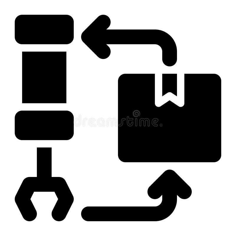 Supply Chain, Workflow, Production Process Glyph Solid Icon Stock ...