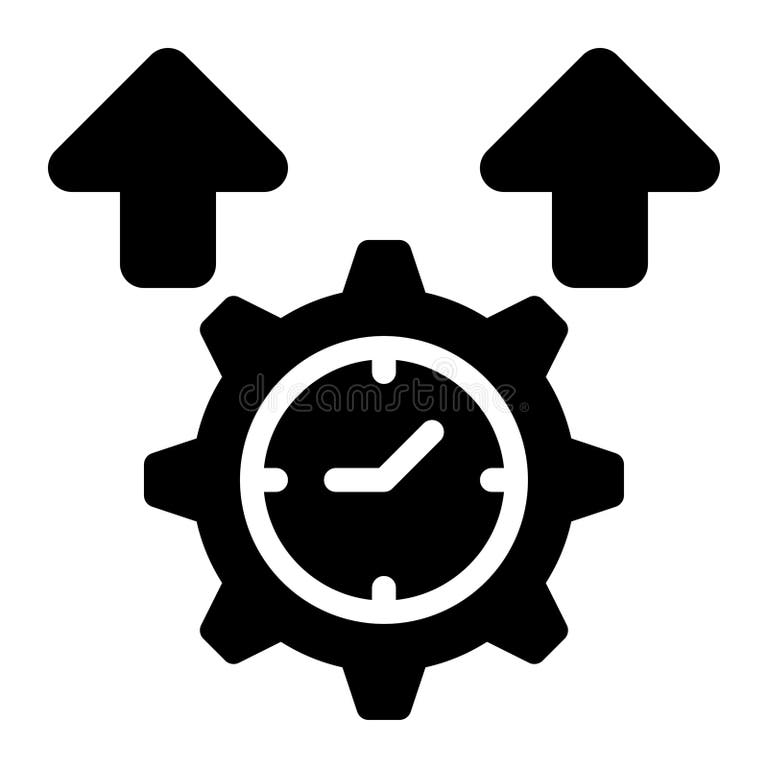 Efficiency, Time Efficiency Glyph Solid Icon Stock Photo - Illustration of glyph, mobile: 358130602