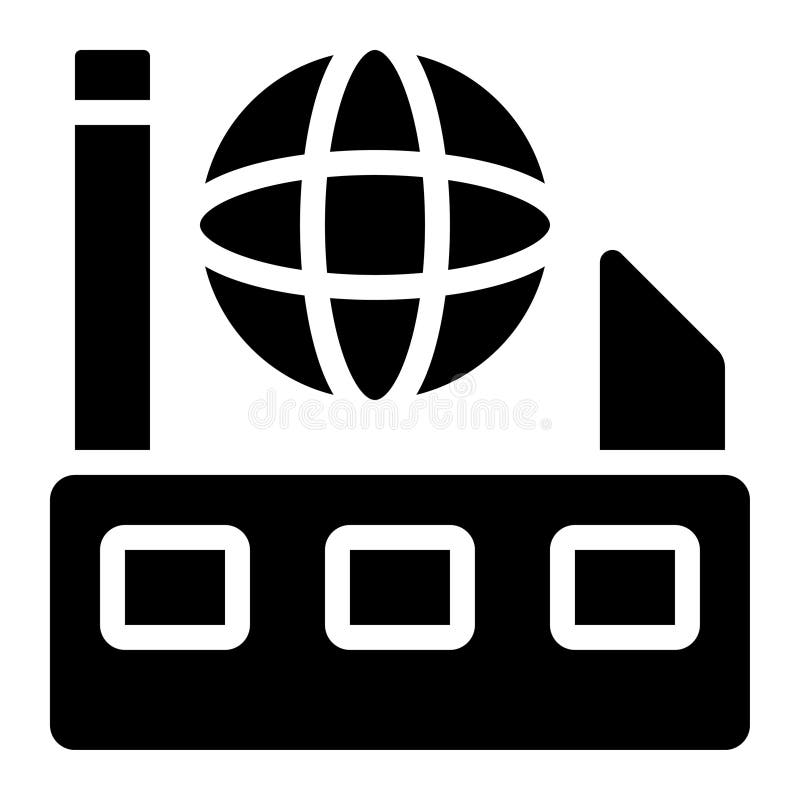 Global Industry, International Industry Glyph Solid Icon Stock Photo ...