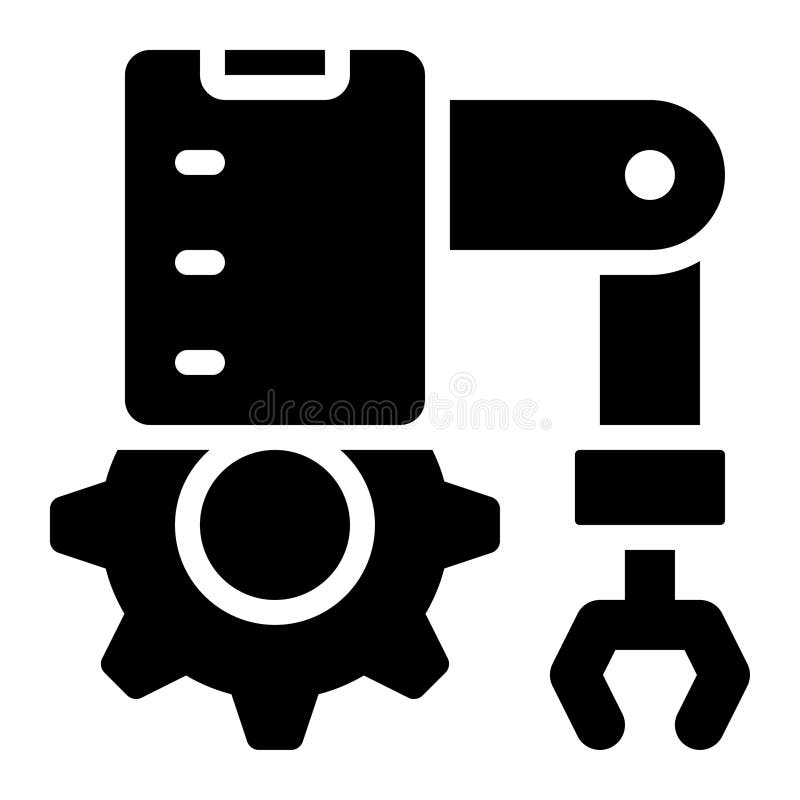 Production Management, Industrial Management Glyph Solid Icon Stock ...