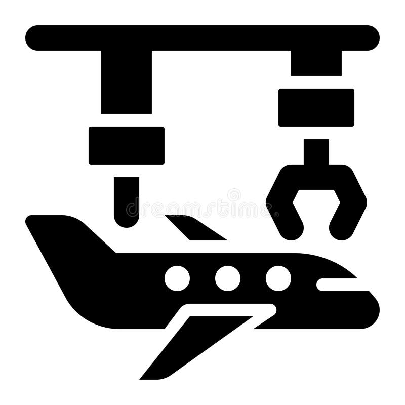 Aircraft Manufacturing, Aerospace Industry Glyph Solid Icon Stock Photo ...