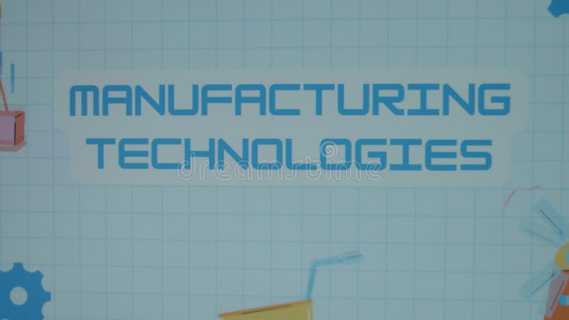 Manufacturing Technologies Inscription on Blue Math Sheet Background ...